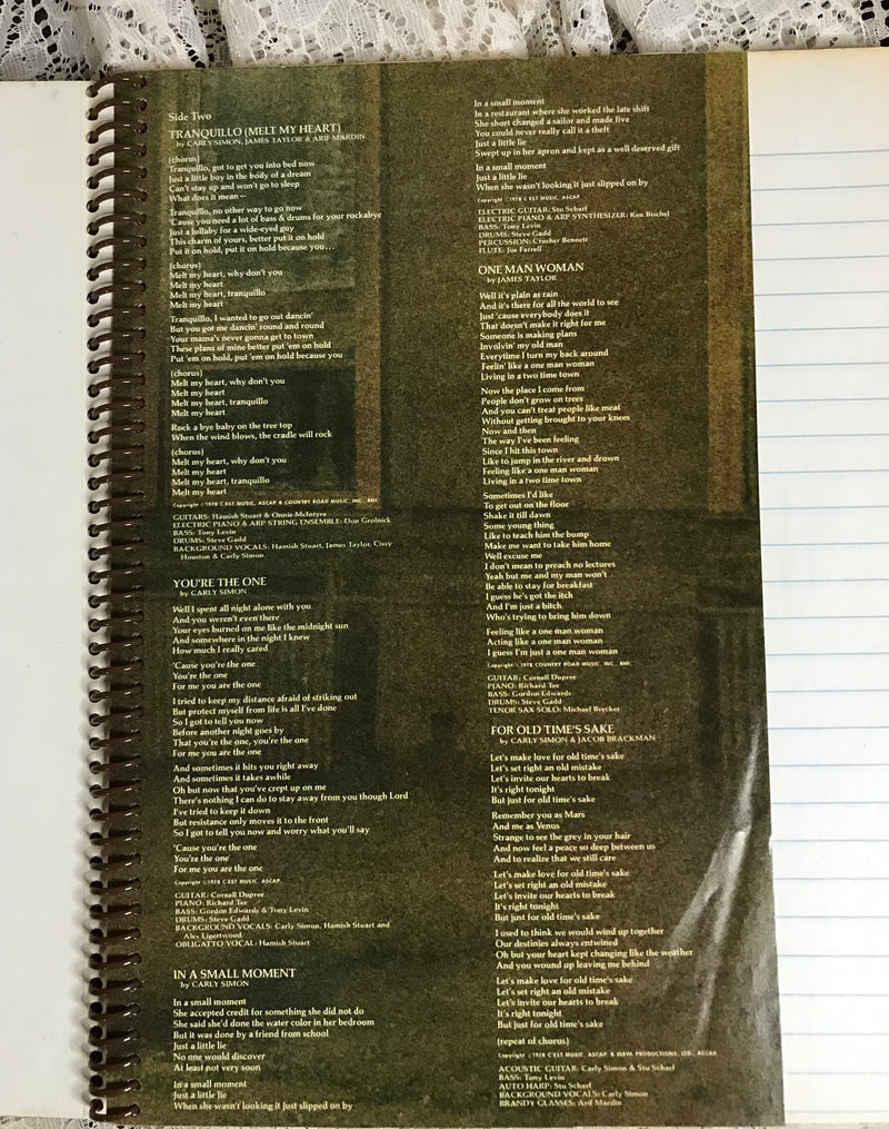 Carly Simon Boys in the Trees Album Cover Notebook – A Victorian Revolution